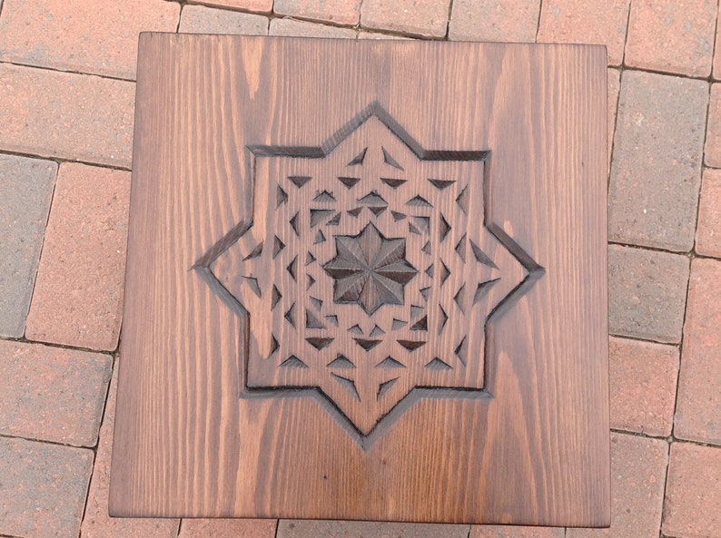 Wooden Side Table With Decorative (cobra Style) Legs and Hand Carved ...