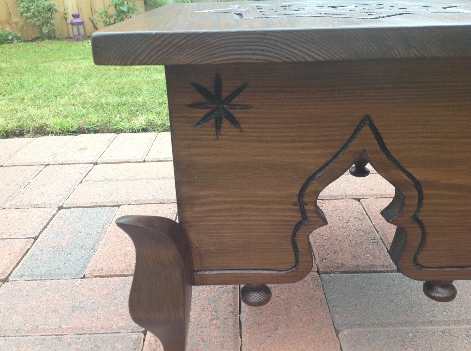 Wooden Side Table With Decorative (cobra Style) Legs and Hand Carved ...