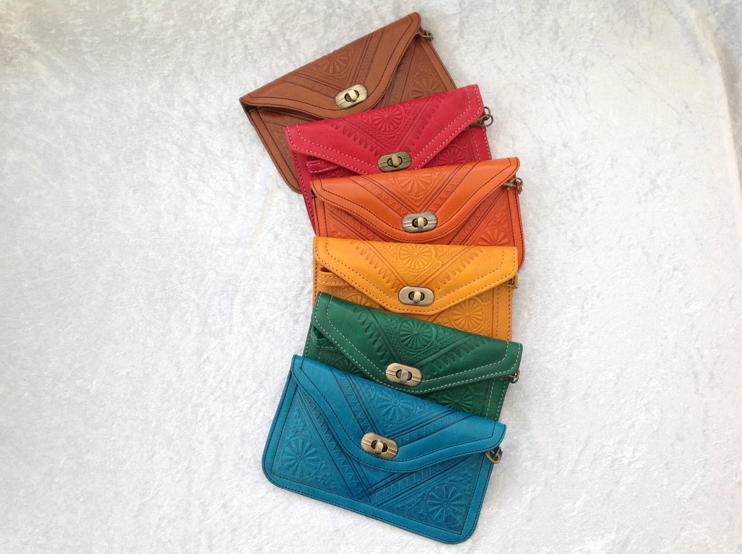 Handmade Moroccan Leather Purse With Twist Closure and Detachable Strap ...