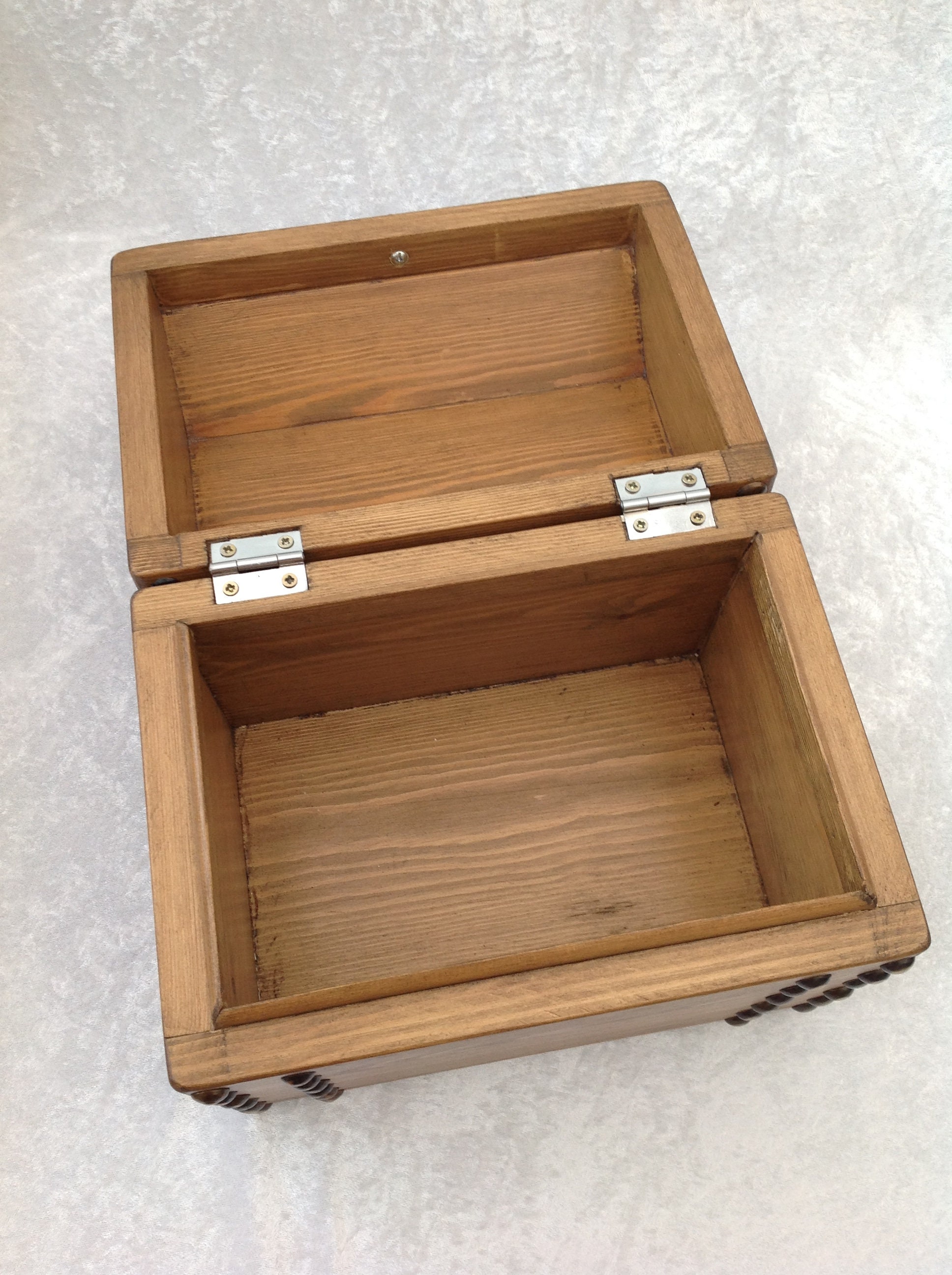 Handmade Flat Rectangular Wooden Treasure Chest Light Brown | Etsy