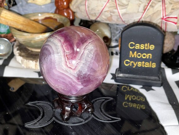 Rare Raspberry Fluorite Sphere With Rainbows 56.4mm/ - Etsy