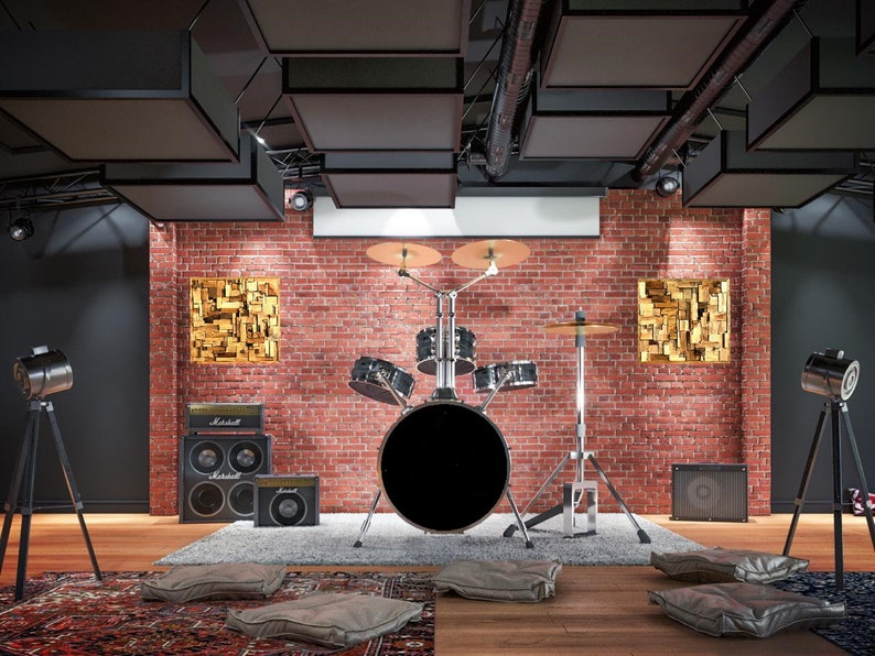 Wooden Sound Diffuser Studio Acoustic Panel Upcycling Wall Art | Etsy