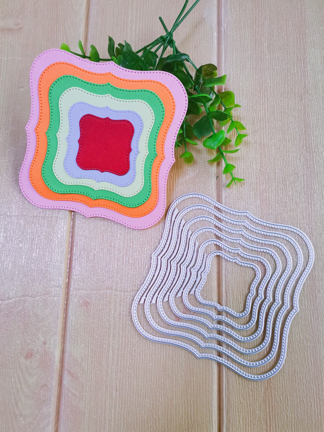 Stitched Square Frame Cutting Die,craft Dies, Stencil Template ...