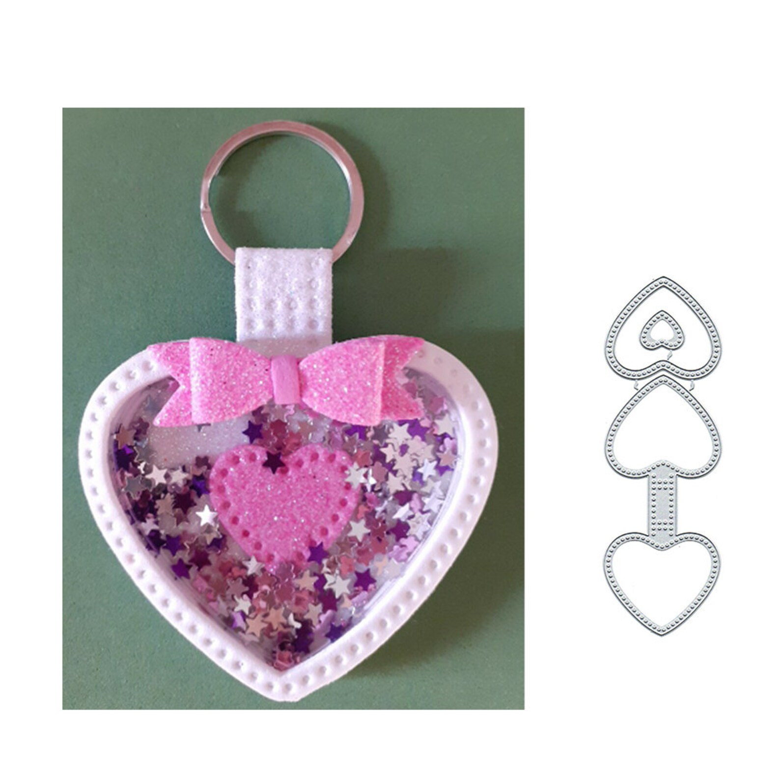 Heart Keychain Metal Cutting Die,craft Dies, Stencil Template ...