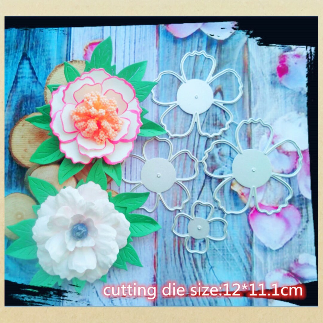 4pcs Flowers Cutting Die,craft Dies, Stencil Template,scrapbooking Dies ...