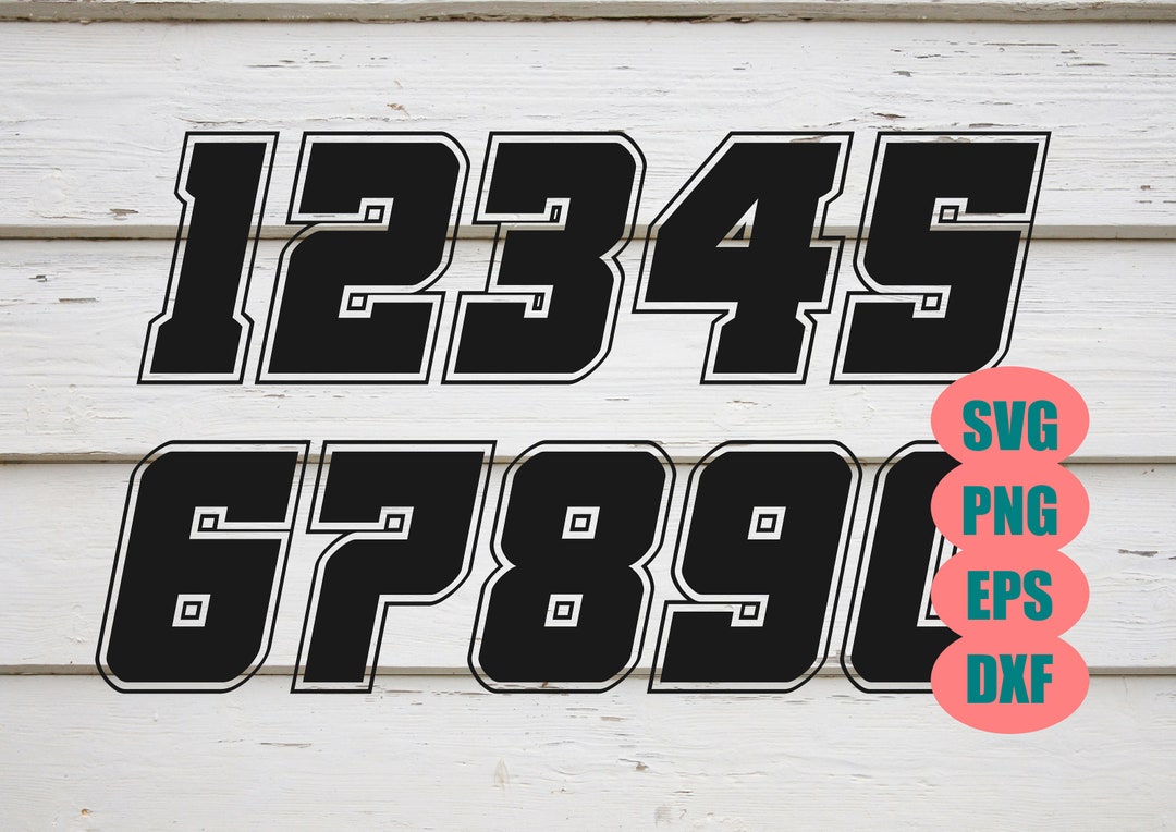 Racing Numbers SVG Digital Download File Stock Car Font - Etsy