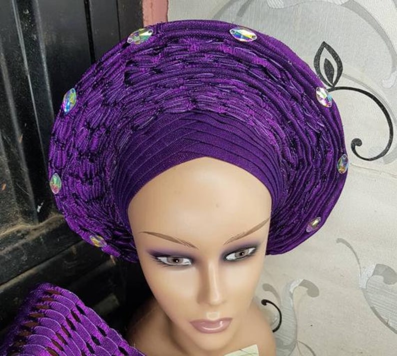 Auto Gele With Hole Aso Oke - Etsy