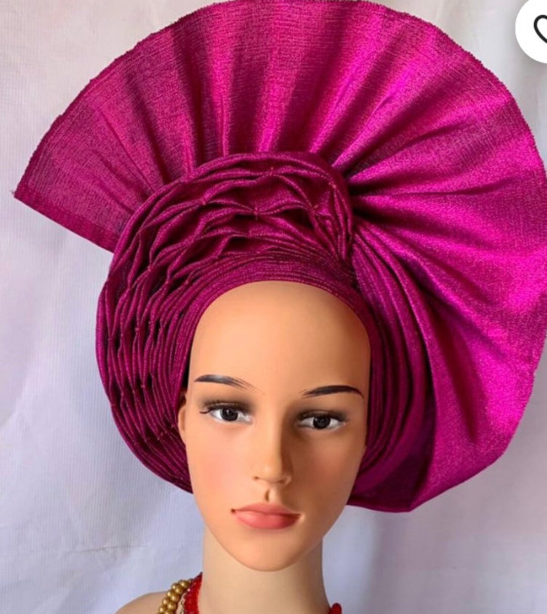 Deep Pink Auto Gele Party Auto Gele One Size Fit All Wedding Head Wrap ...