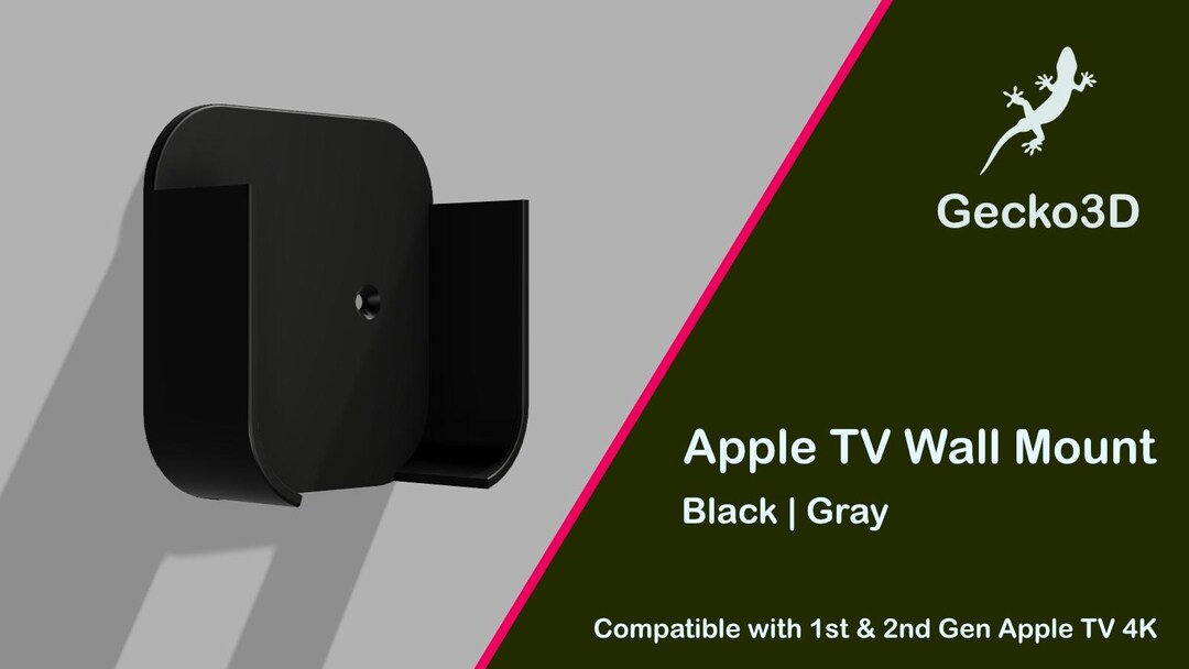 Apple TV 4K Wall Mount – 1st & 2nd Gen | Sleek 3D Printed Carbon Fiber ...