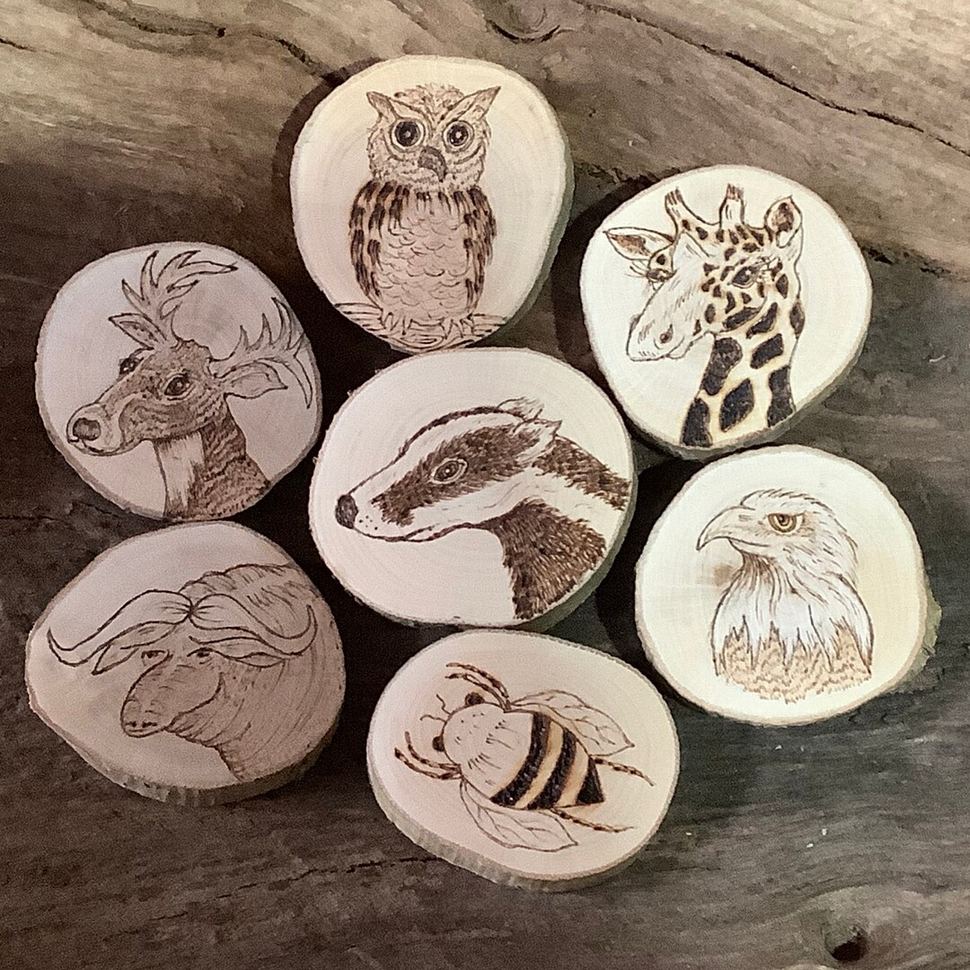 Totem Animal, Power Animal, Spirit Animal Wooden Discs, Pyrography Art ...