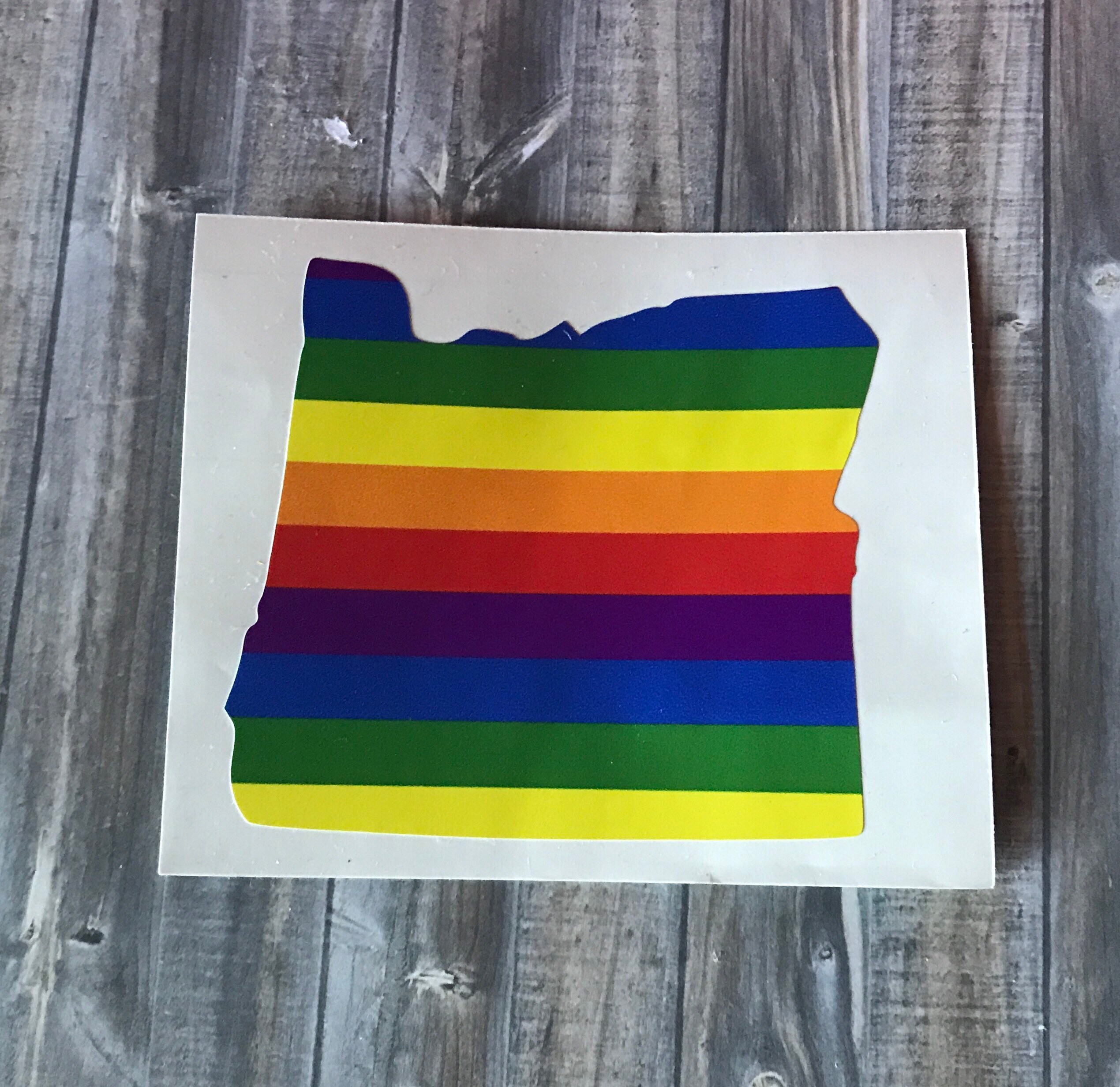 Oregon State Rainbow Pride Flag Rainbow Vinyl Decal - Etsy
