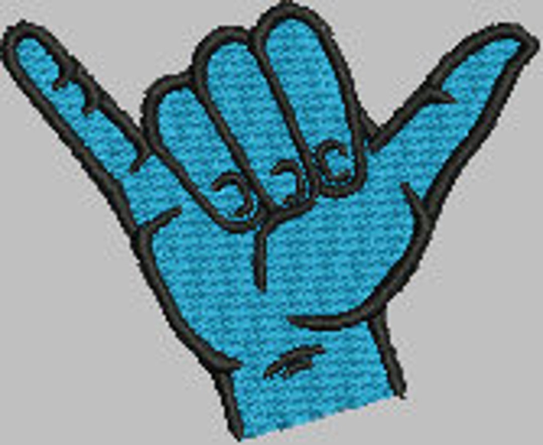 Shaka Hand Sign Embroidery Files - Etsy