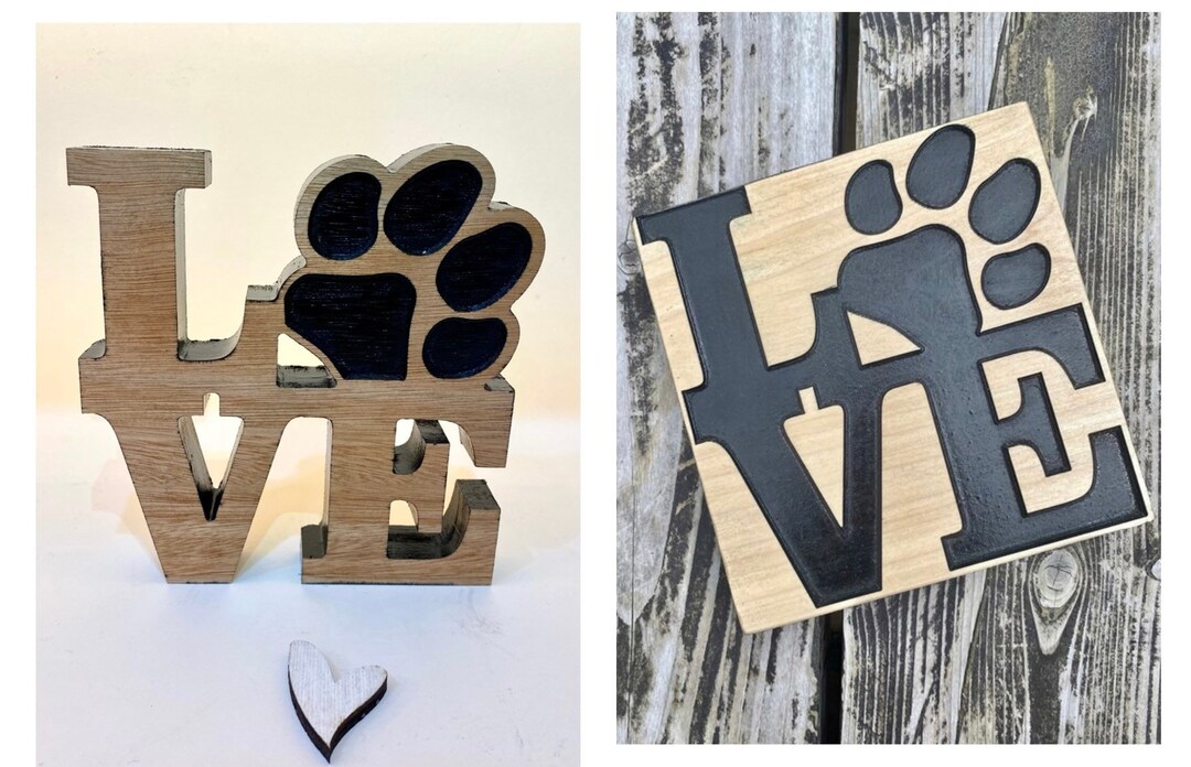 Philly Love Park Paw Print LOVE Sign | Philadelphia Shelf Decor Sign ...