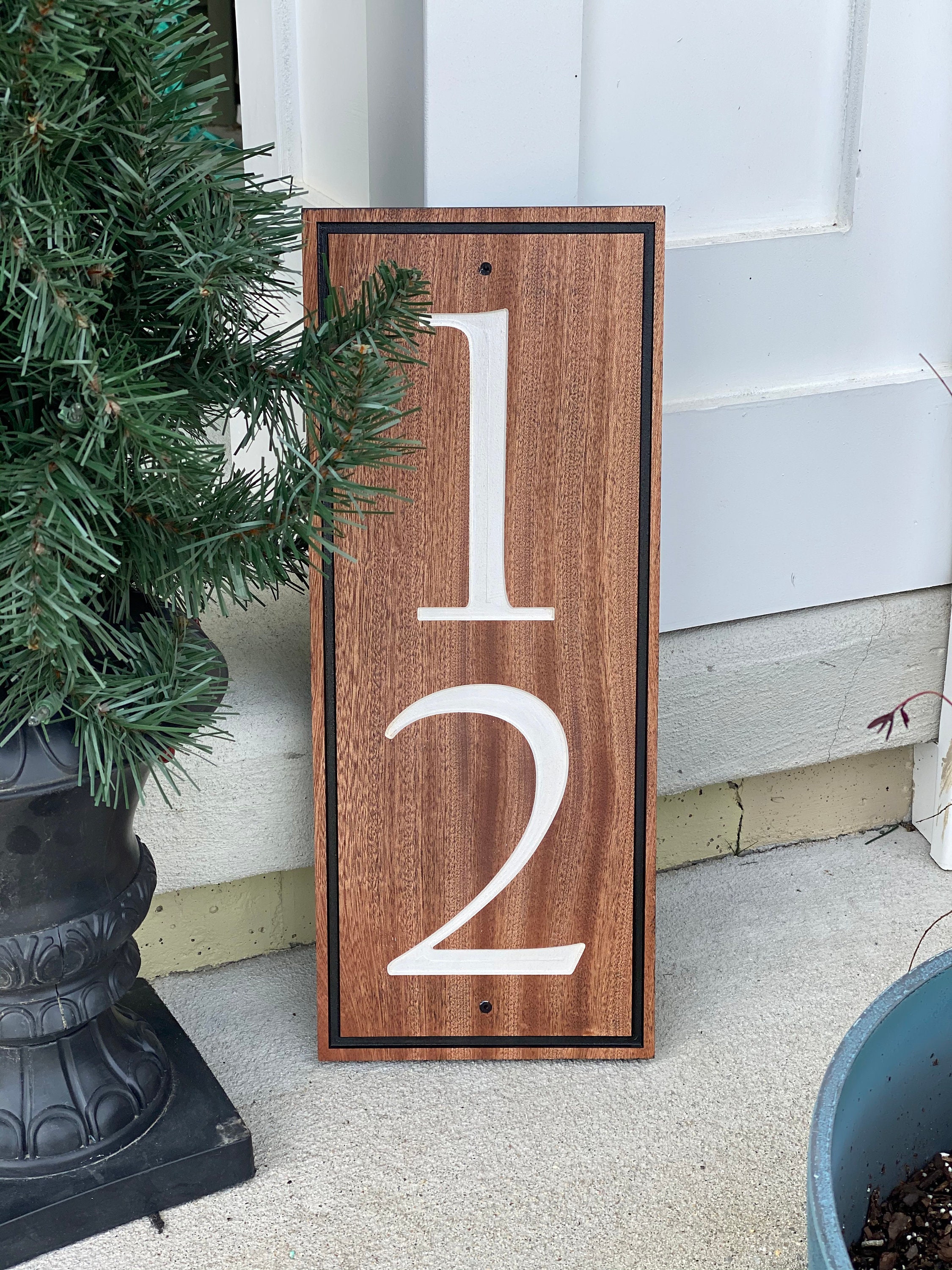 Vertical Mahogany Custom Outdoor Decor Address Sign Exterior - Etsy