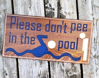 No Peeing in the Pool Sign Funny Metal Swimming Pool Indoor or Outdoor ...