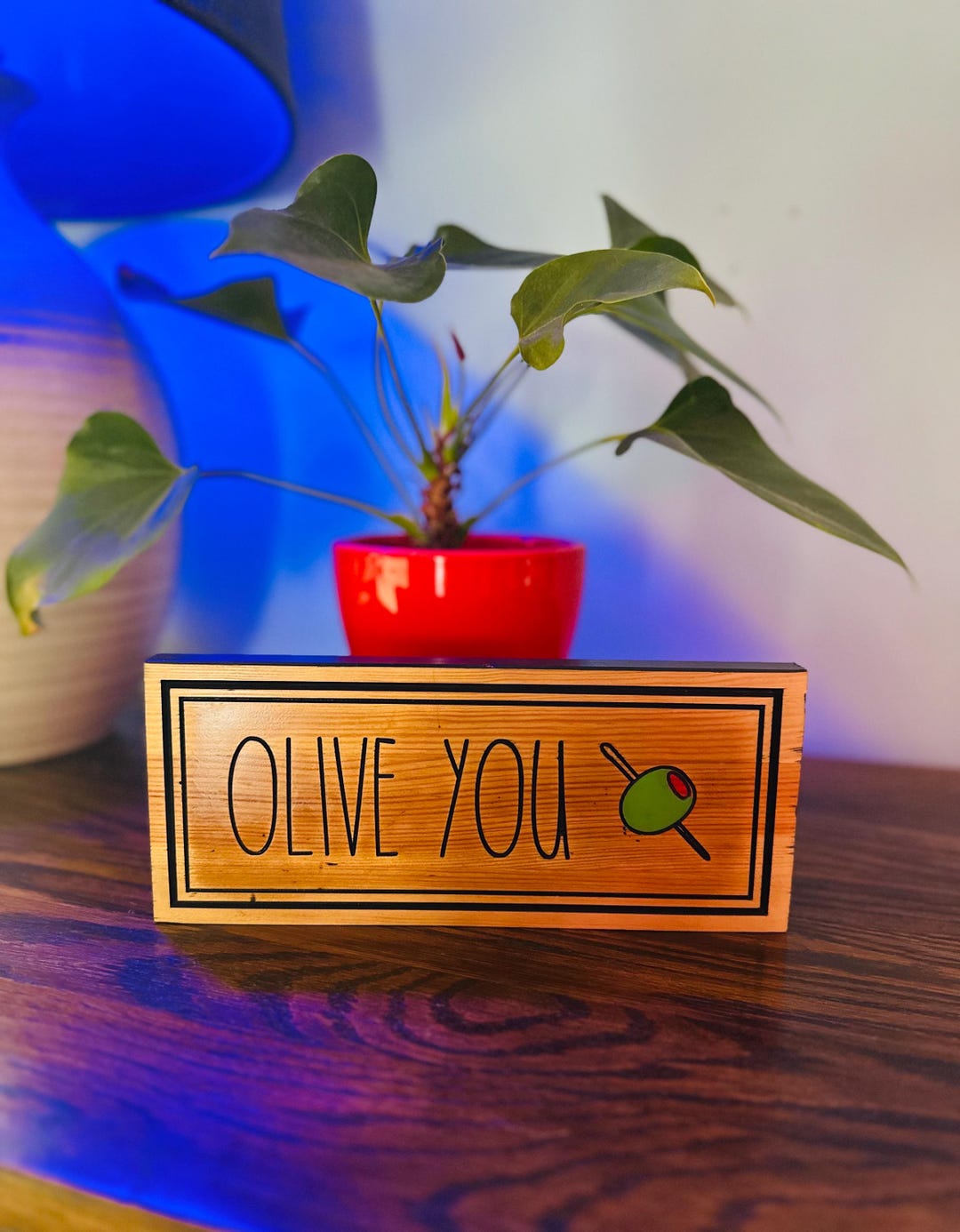 Olive You Engraved Wood Sign: Valentine's Day Decor - Etsy