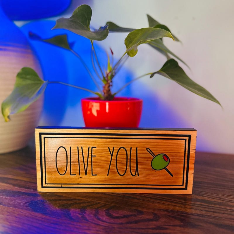 Olive You Sign - Etsy