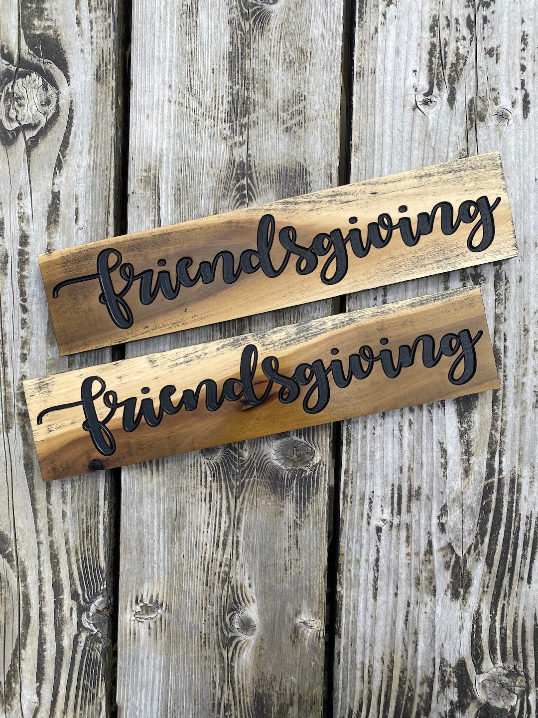 Engraved Friendsgiving Mantle Sign | Farmhouse Thanksgiving Fireplace ...