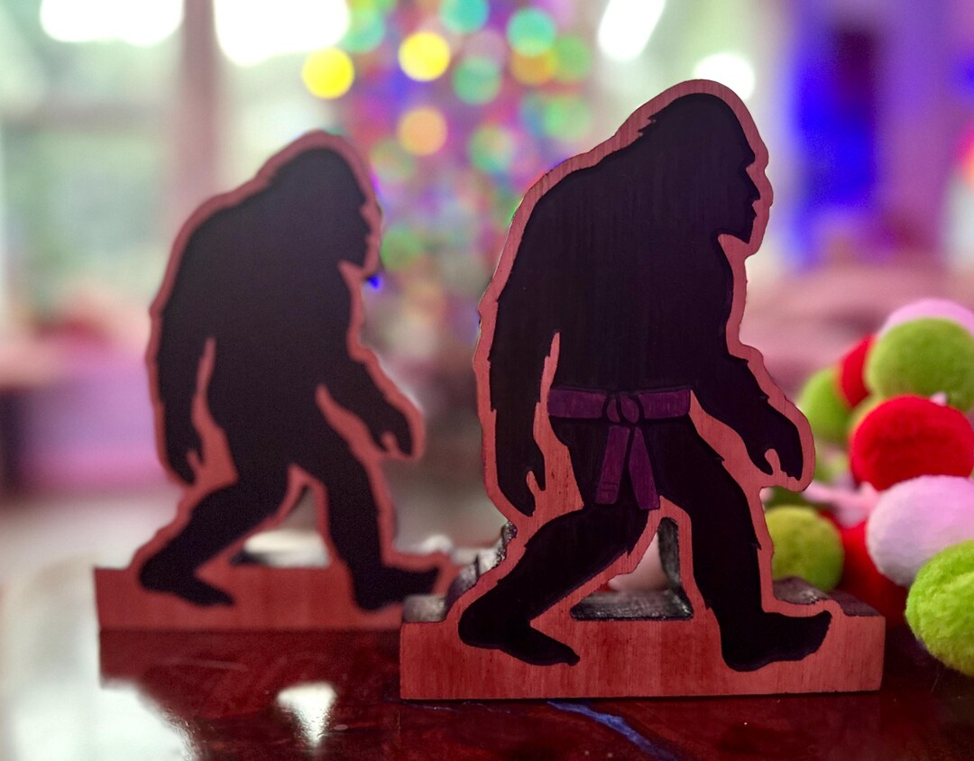 Standing Bigfoot Wood Sign: Jujitsu Sasquatch Shelf Decor - Etsy