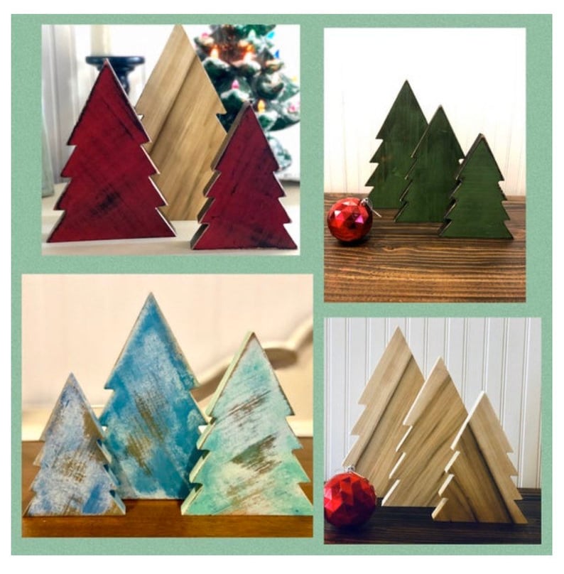 Individual Farmhouse Christmas Evergreen Tree | Rustic Wooden Christmas ...
