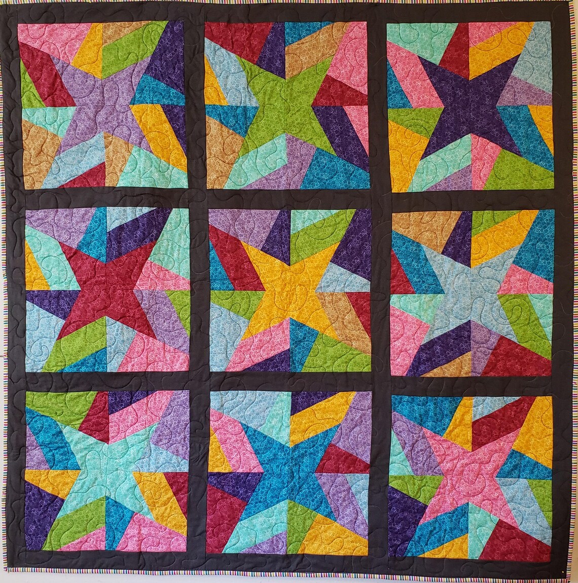 Crazy Eight Quilt Throw - Etsy