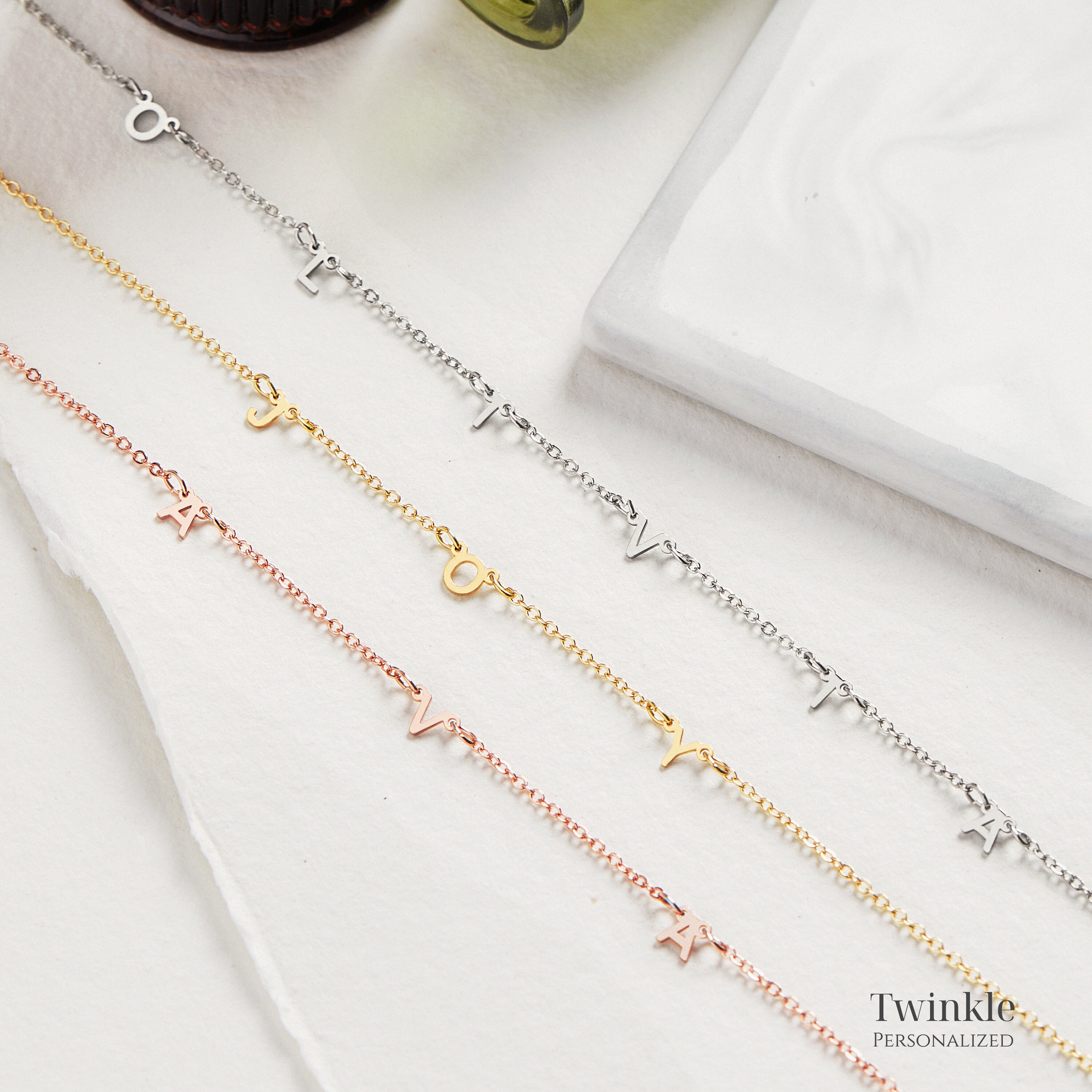 Baby Name Necklace for Girls Personalized Gift for Toddler Girl Letter ...