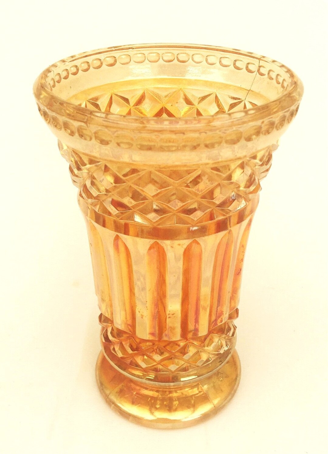Marigold Carnival Glass Ware Vase - Etsy