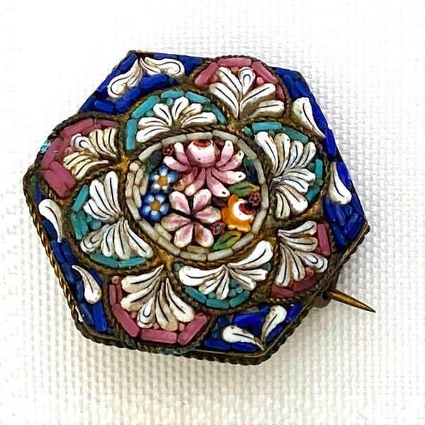 Micro Mosaic Brooch - Etsy