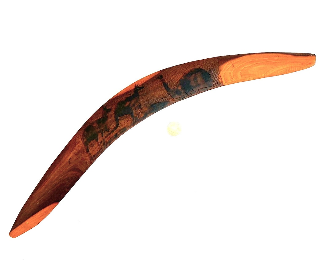 Hand Carved Aboriginal Boomerang - Etsy
