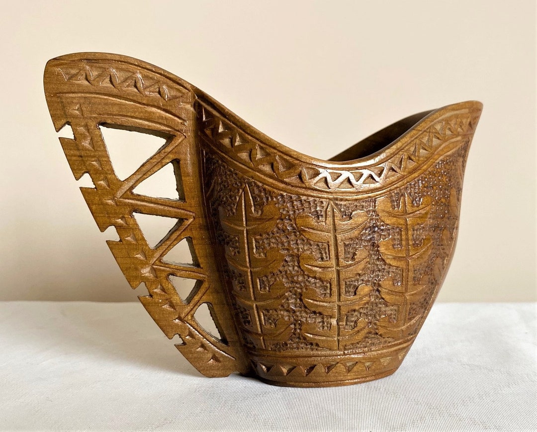 Vintage Hand Carved Scandinavian Wooden Jug / Wedding Cup - Etsy