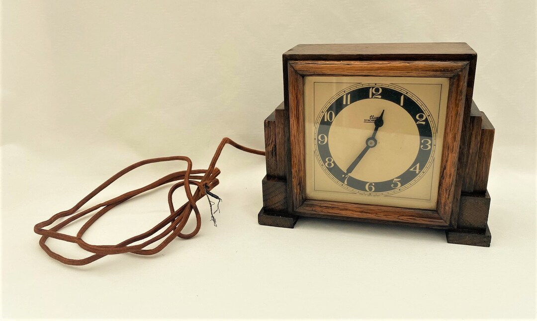 Antique Wooden Elco Synchronous Electric Mantle Clock - Etsy UK