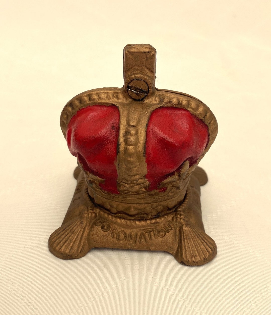 Vintage Cast Iron Crown Money Box Coronation 1953 - Etsy