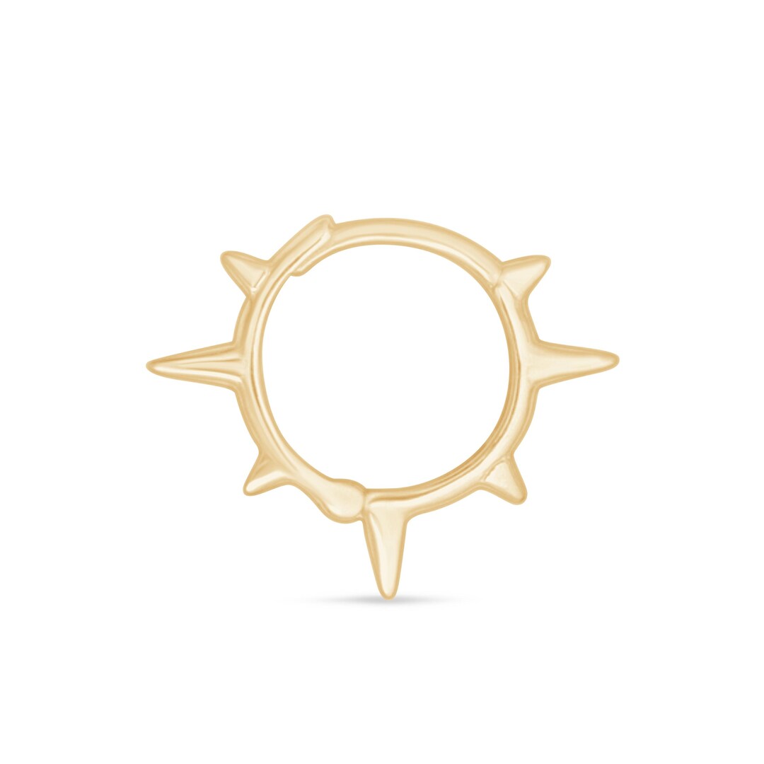 Sun Spike Huggie Earring for Him, Cartilage Tragus Conch Helix Hoop ...