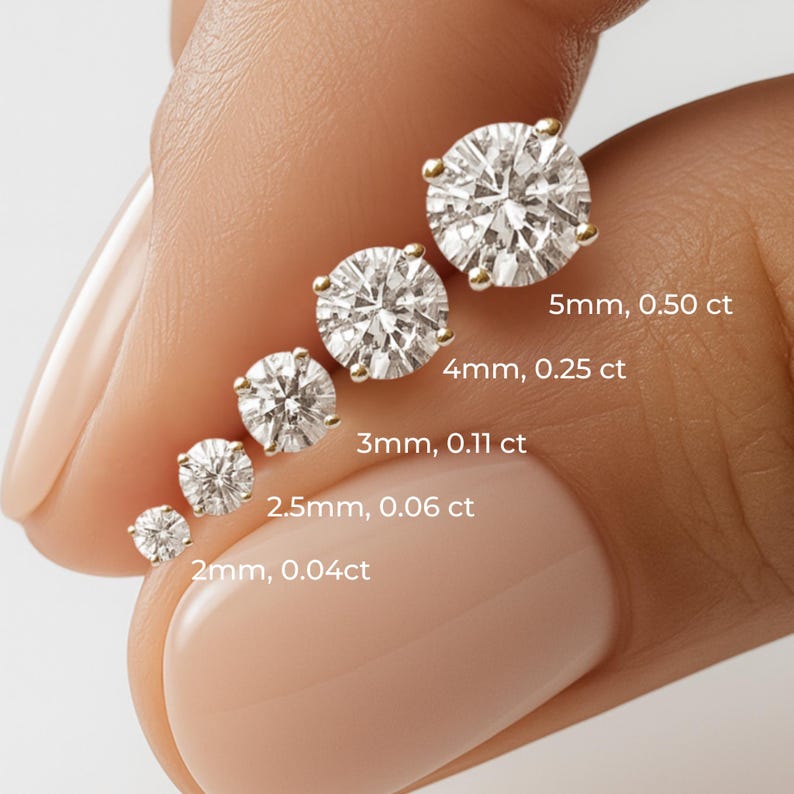 Genuine Diamond Tragus Solitaire Stud Earring, 14k White Gold, Stud for ...