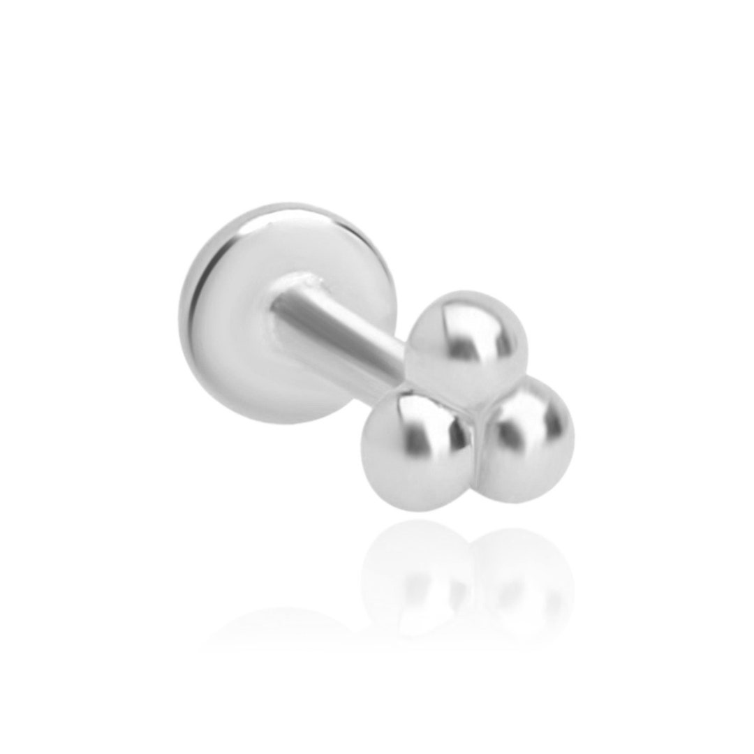 Trinity Labret Stud Flat Back Earring Medusa Piercing Jewelry for Men ...