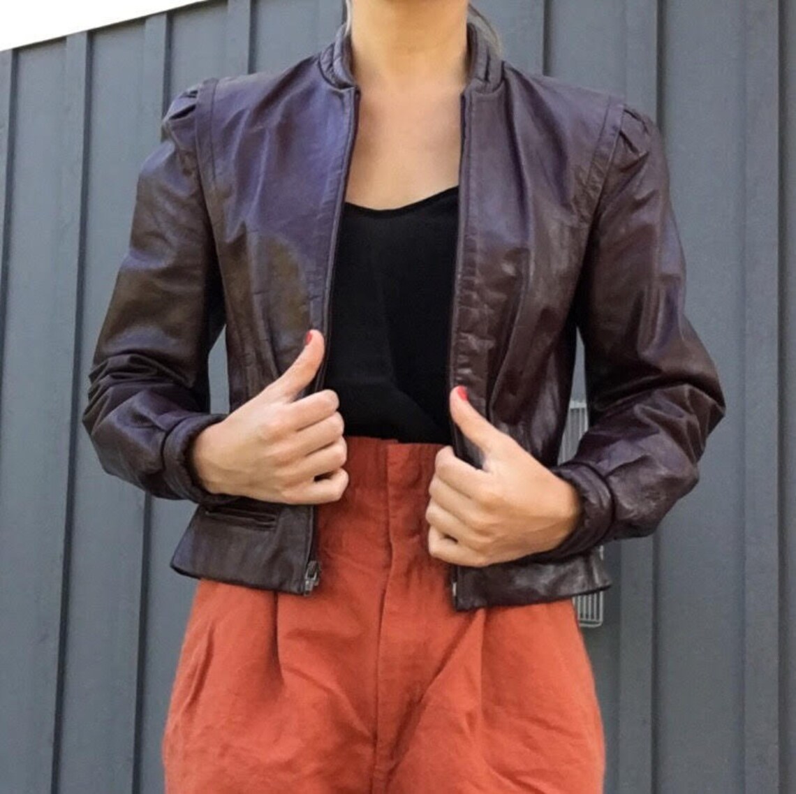 Vintage Berman's Leather Jacket in Burgundy - Etsy