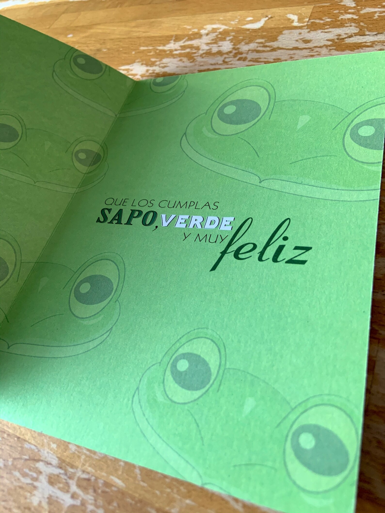Feliz Cumpleaños. Sapo Verde. Frog.spanish Birthday Card. Happy ...