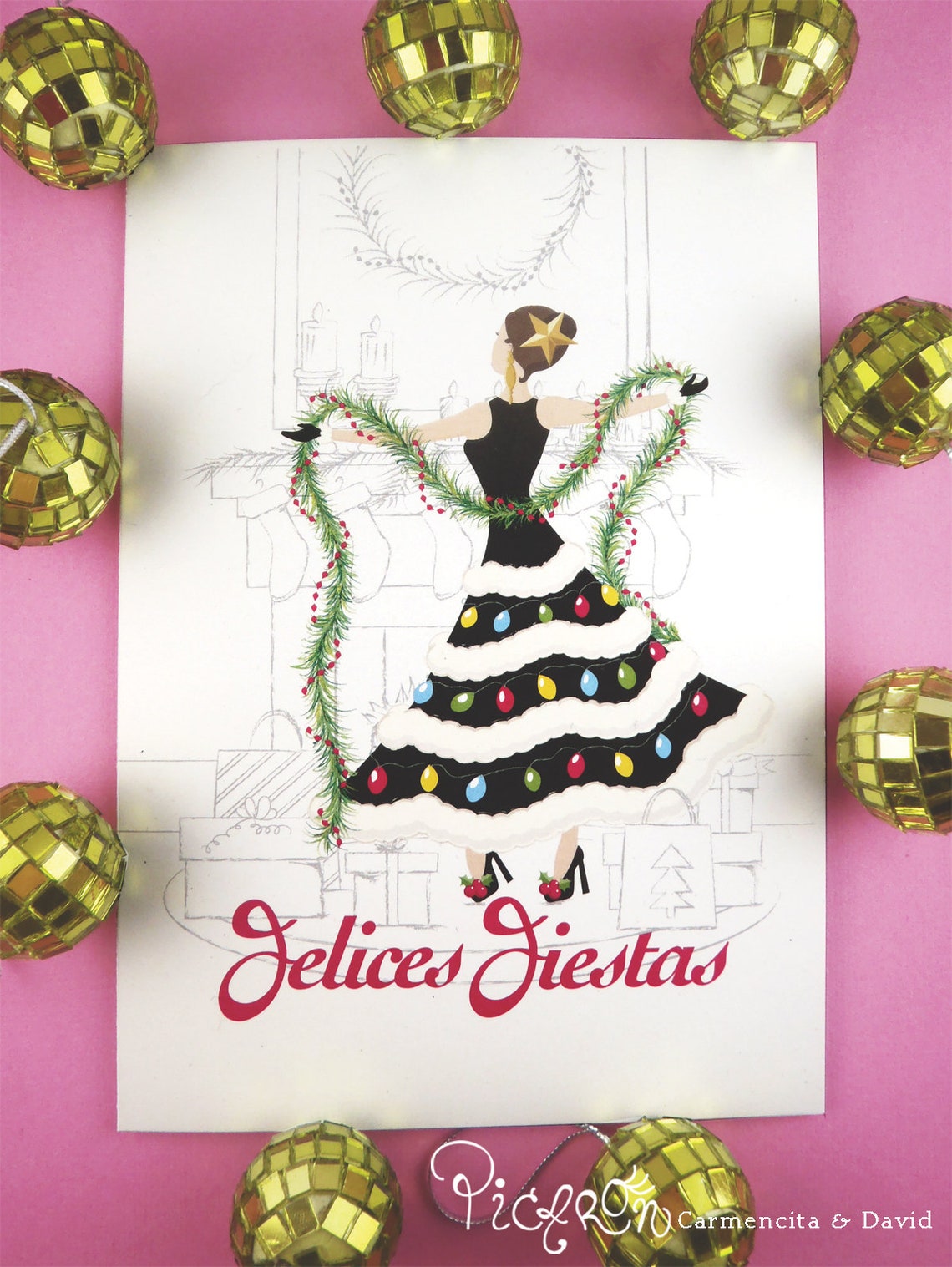 Set of 5 Spanish Christmas Cards 5"x7" Feliz Navidad. Greeting Cards ...