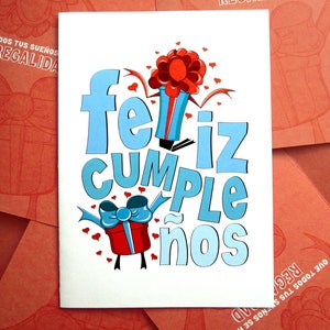 Set of 5 Spanish Birthday Cards #1 - Etsy