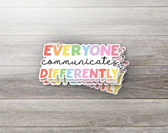 Everyone Communicates Differently Round Magnet, Autism Awareness Decal ...