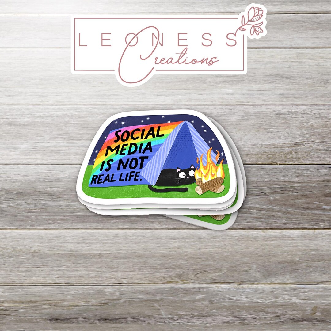 Social Media is Not Real Life Sticker - Etsy