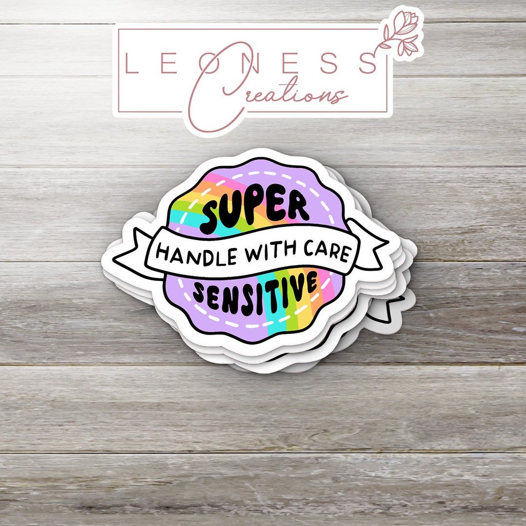 Super Sensitive Handle With Care Sticker - Etsy