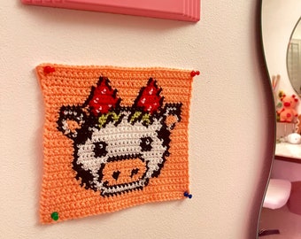 PATTERN Strawberry Cow Crochet Tapestry *DIGITAL PDF* - Etsy