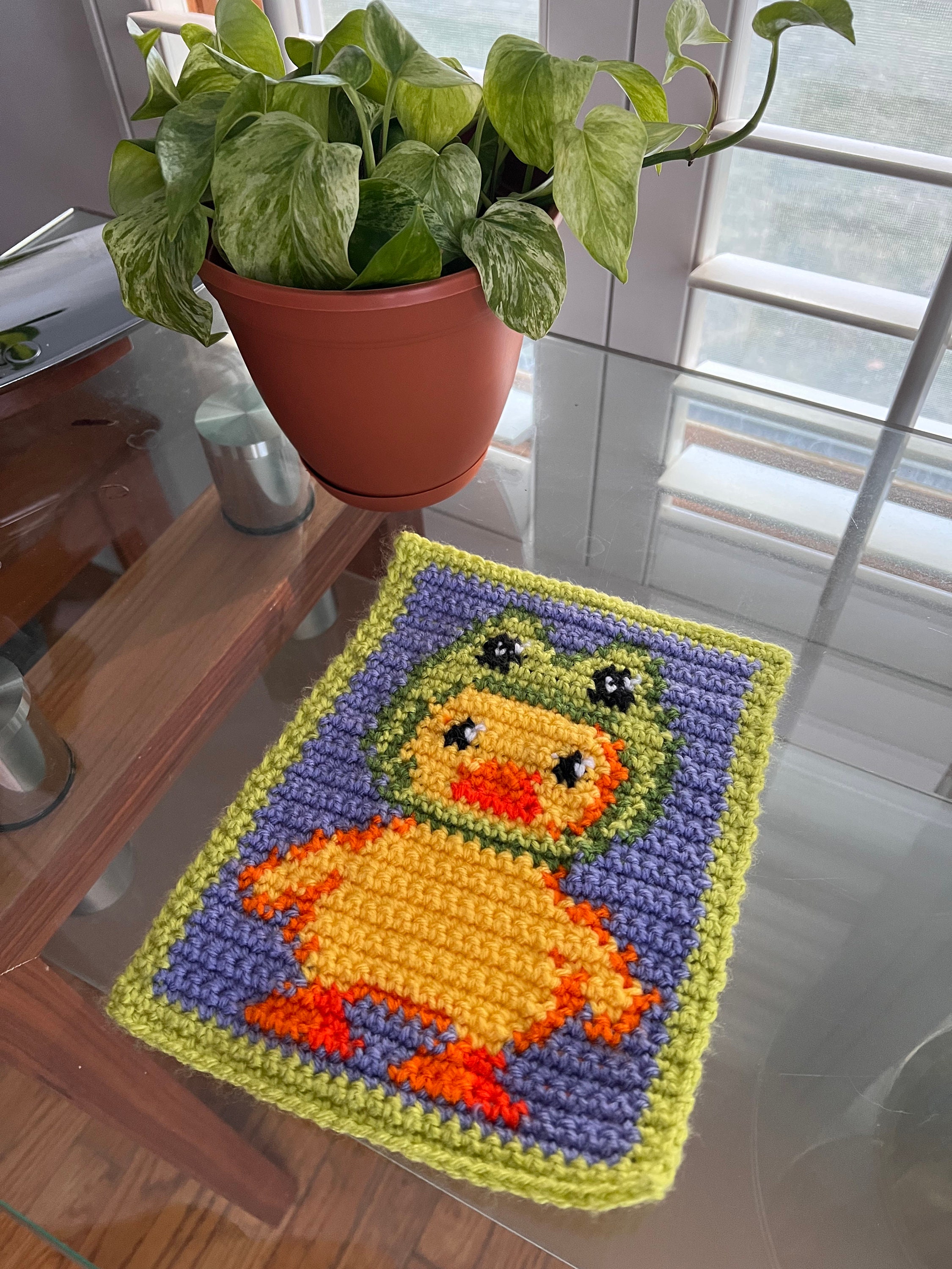 PATTERN Duck With Frog Hat Crochet Tapestry *DIGITAL PDF* - Etsy
