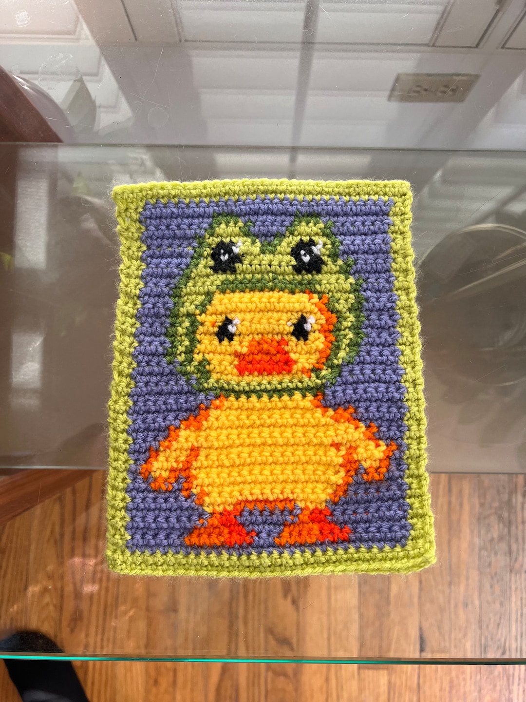 PATTERN Duck With Frog Hat Crochet Tapestry *DIGITAL PDF* - Etsy