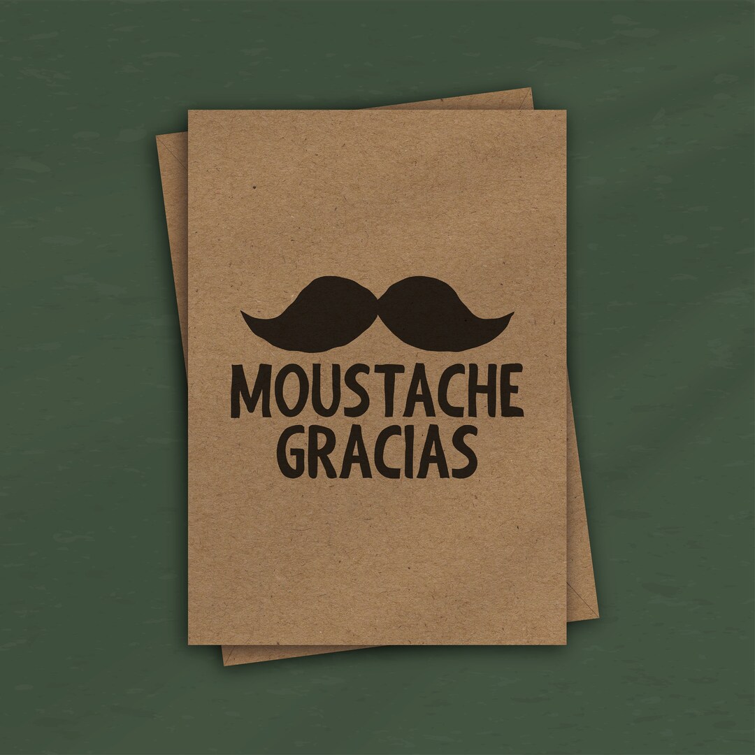 Moustache Gracious Funny Thank You Card Gift Present Birthday Mother ...