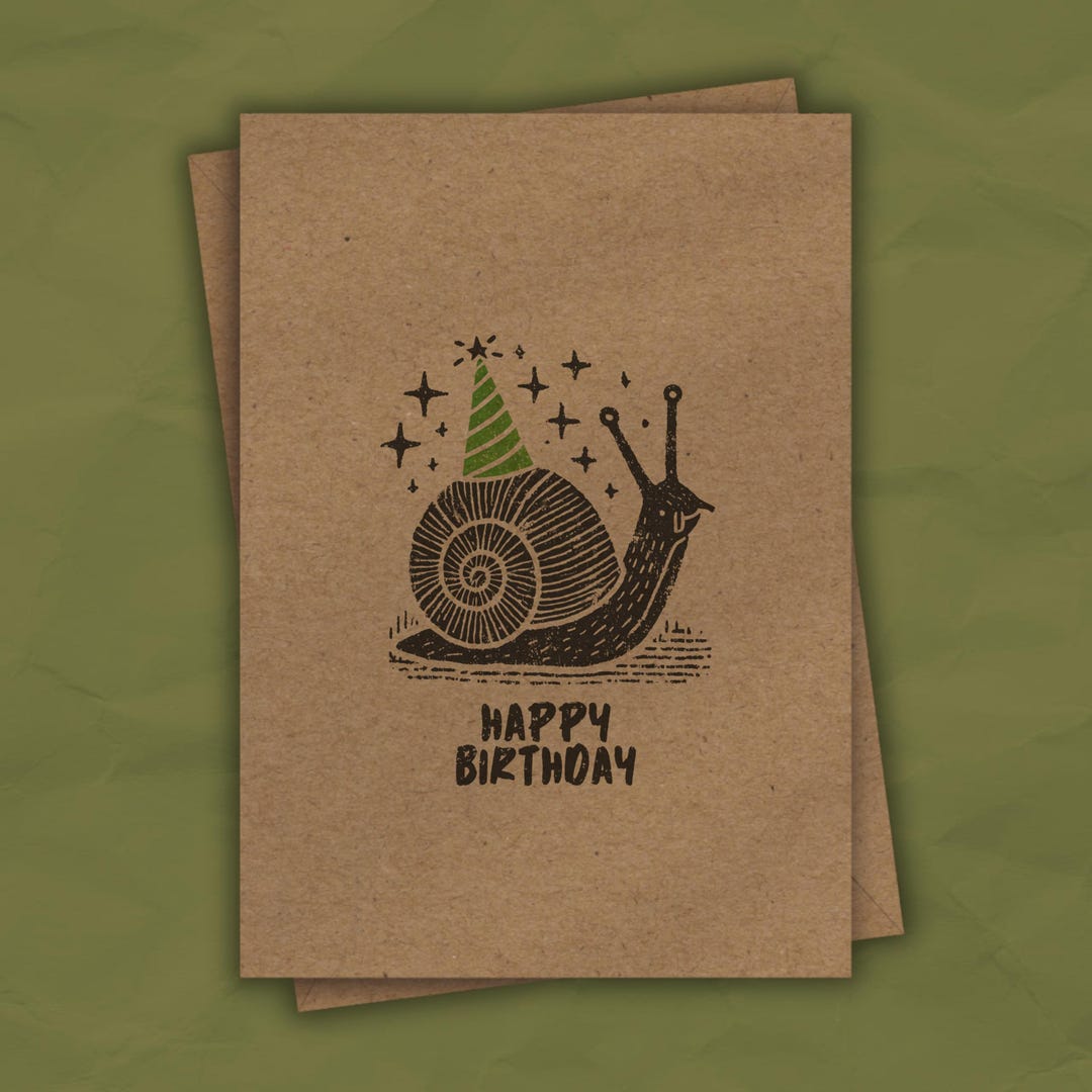Snail Happy Birthday Card Funny Cute Animal Card for Boyfriend ...