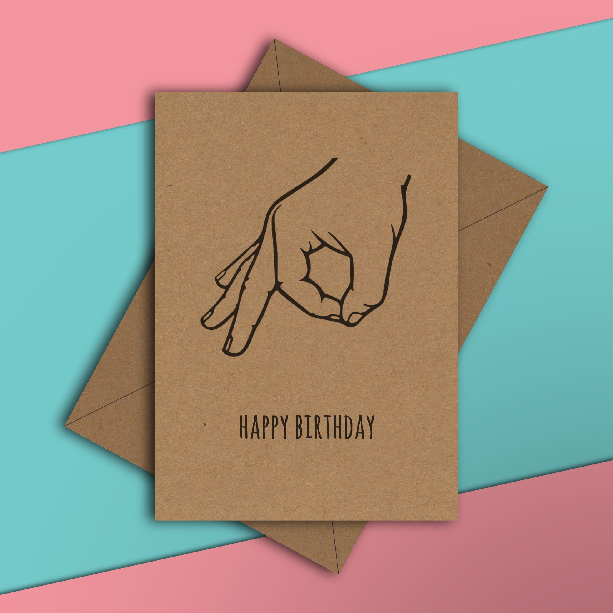 Meme Birthday Card Hand Circle OK Sign Punch Joke Old School - Etsy UK