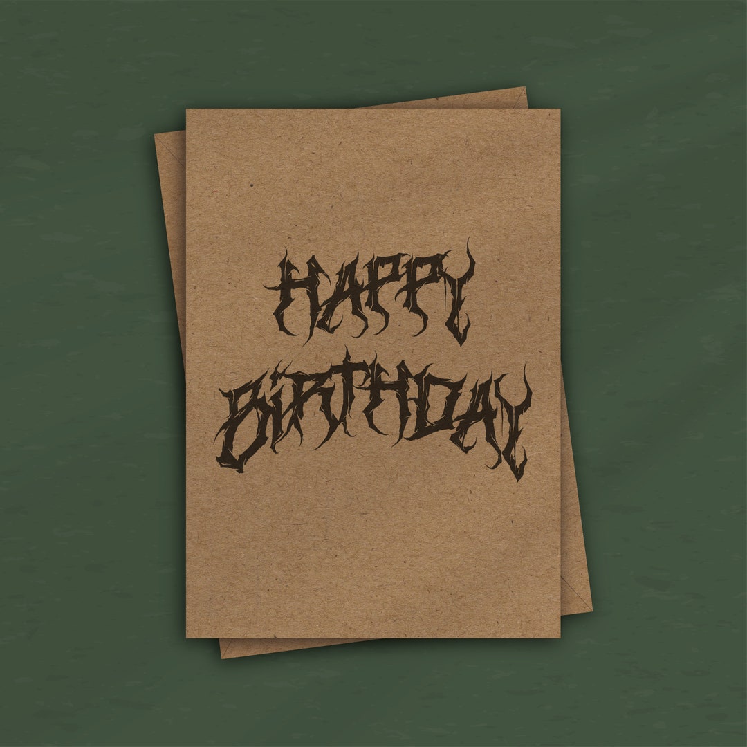 Death Metal Band Logo - Funny Happy Birthday Card - Gift Idea for Metal ...