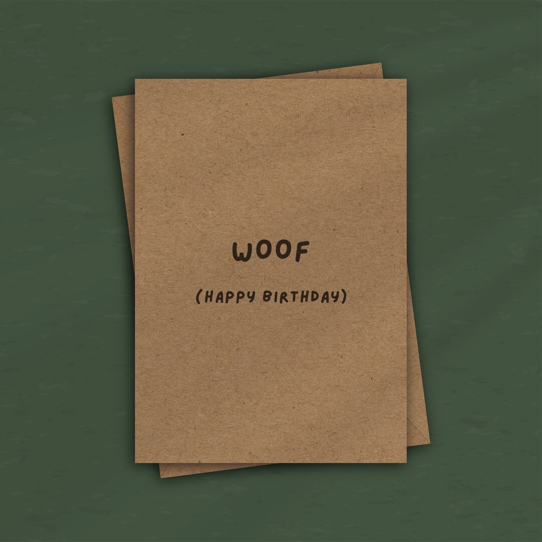 Woof Funny Happy Birthday Card From Your Dog Puppy Pet Cute Laugh ...